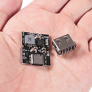 DWEII 10PCS Type-C USB 5V 2A Boost Converter Step-Up Power Module Lithium Battery Charging Protection Board LED Display USB for DIY Charger (no Welding Version)