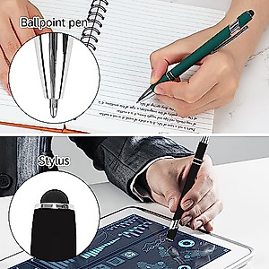 EOOUT 12pcs Ballpoint Pen with Stylus Tip, Soft Touch Click Metal Pen, Stylus Pen for Touch Screens, 1.0 mm Black Ink 12 Colors
