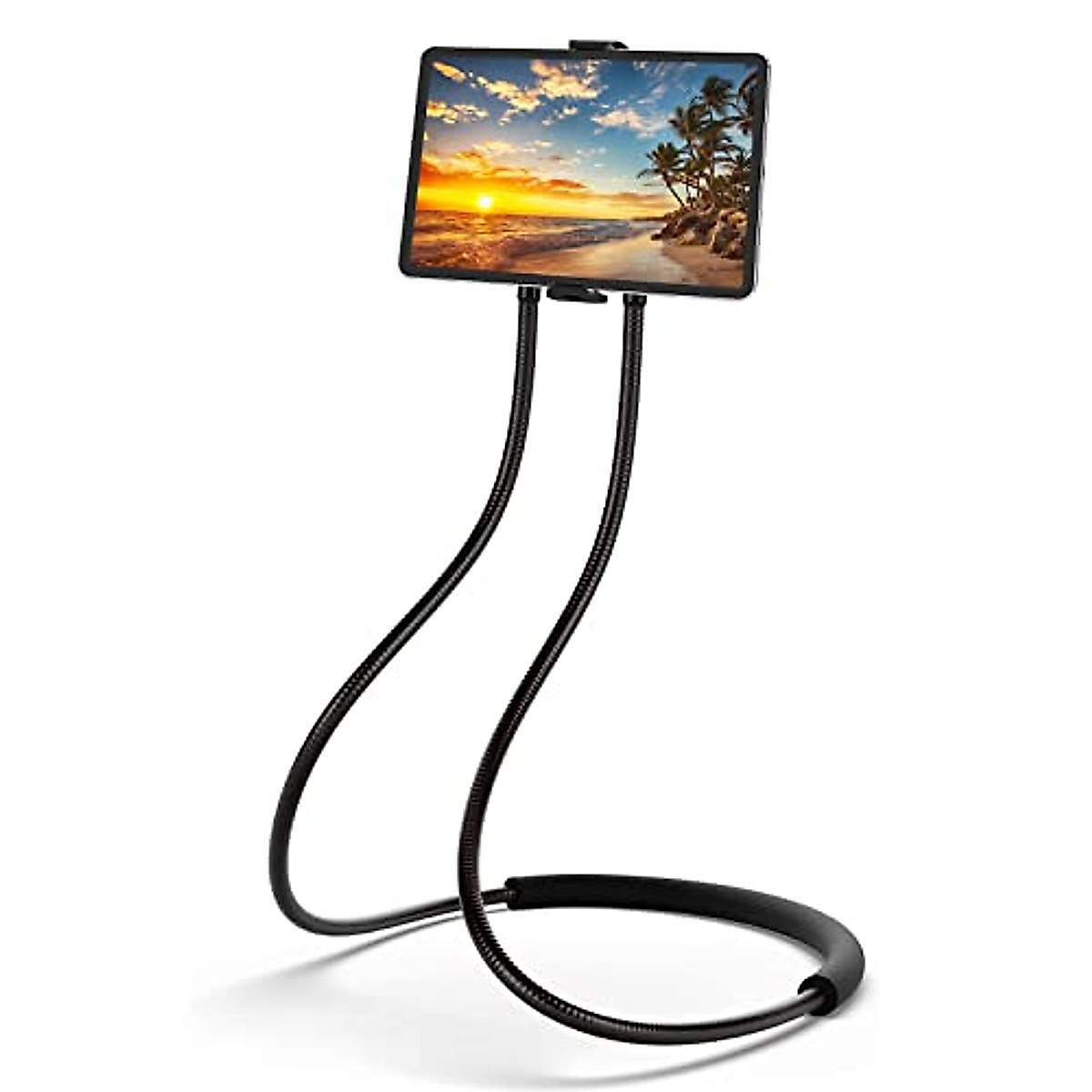 B-Land Upgrade Phone Holder for Neck, Lazy Gooseneck Cell Phone Holder for Bed Hands Free Neck Phone Holder Universal Mobile Phone Stand Tablet Holder for 4-11” Phones & Tablets (Black)