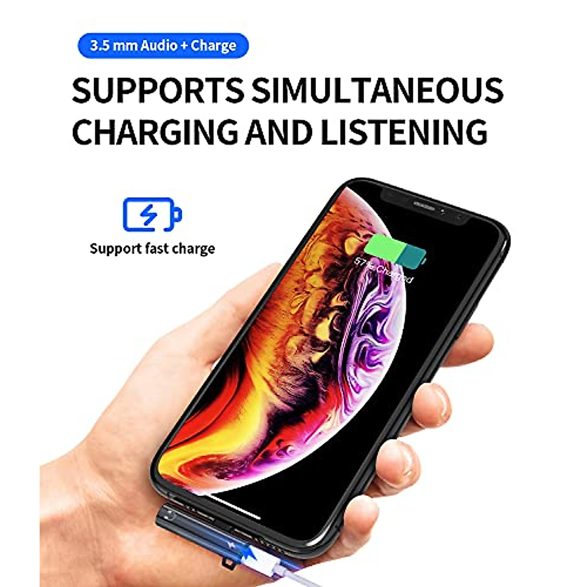 Headphone Adapter Lightning to 3.5mm AUX Audio Jack and Charging Dongle Earphone Headset Splitter Compatible with iPhone 11 12 13 Mini pro max xs xr x 7 8 Ipad Air para Y Cable Cord Converter Earbud