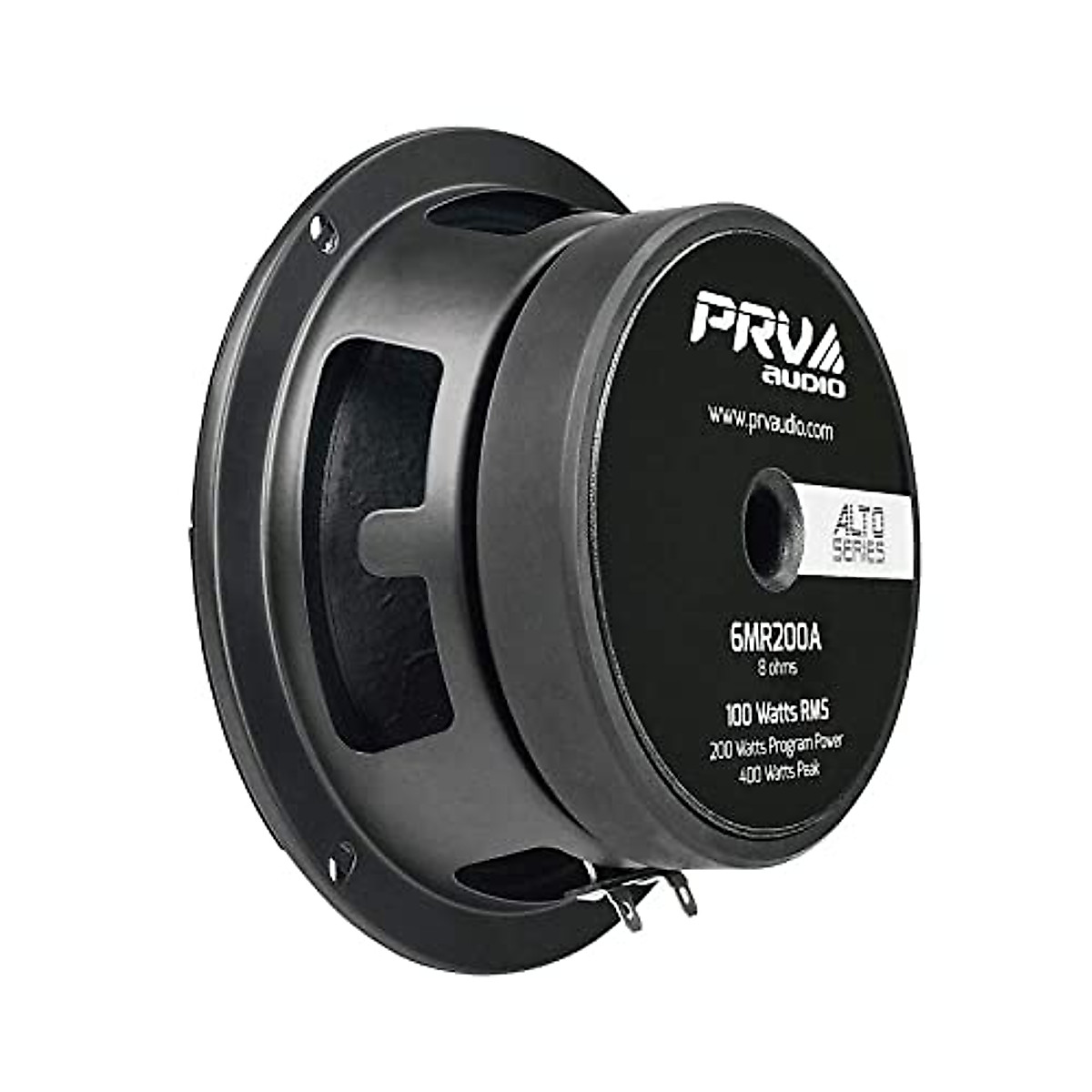 PRV AUDIO 6.5 Inch Shallow Midrange Speaker, 6MR200A, 200 Watts, 8 Ohm Shallow Mount Car Audio Slim Speaker, 1.5 in Voice Coil, Compact for Doors (Single)