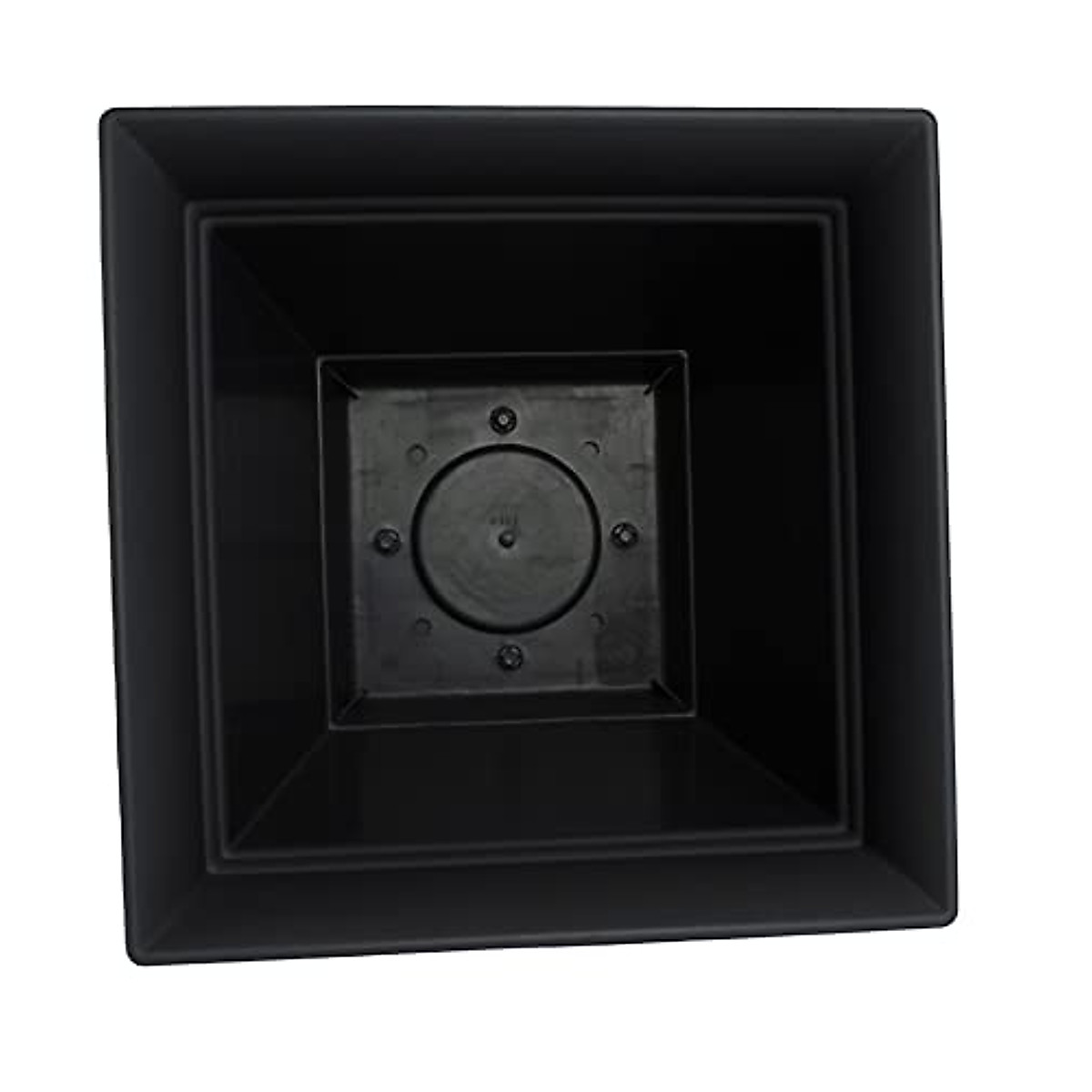 The HC Companies 12 Inch Eclipse Square Planter with Saucer - Indoor Outdoor Plant Pot for Flowers, Vegetables, and Herbs, Black