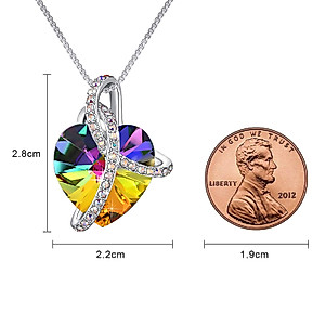 PLATO H Heart Pendant Necklace, Infinity Wrap Crystal Charm, Elegant Gift for Women, Perfect for Birthdays, Anniversaries, Valentine's Day