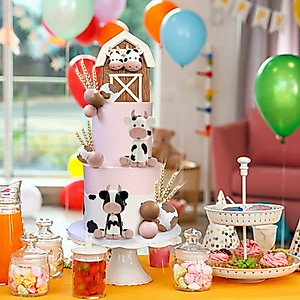 22 PCS Cow Cake Topper Farm Cow Cake Decorations for Baby Shower Cow Themed Girls Boys Birthday Party Decorations Supplies (Farm Cow)
