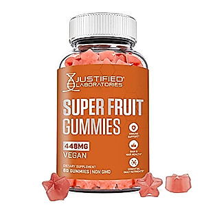 Superfruit Gummies 448MG Contain Essential Daily Nutrients Collagen Alternative Supports Healthy Hair Skin Nails Chewable Vitamins for Women Men 60 Gummys