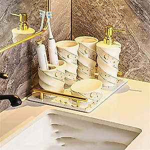 CZDYUF Bathroom Washbasin Ornaments Bathroom Five-Piece Set Toiletry Set Pieces Toothbrushing Mouthwash Cup