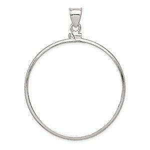 Sterling Silver 40.6 x 3.1mm Screw Top Coin Polished Bezel Pendant 40.6mm 3.1mm style QBP8
