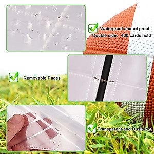 Card Binder Compatible with Football Card, Trading Card, MTG and Other TCG, Fits 400 Cards with 50 Removable Pages, Card Holder Collector for Standard Size Card