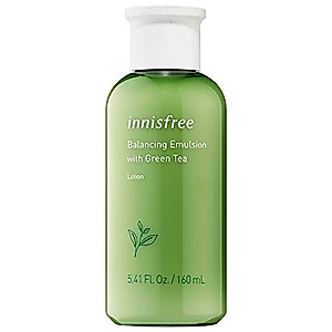 innisfree Green Tea Moisture Balancing Emulsion Hydrating Face Moisturizer, 160 mL/ 5.41 Fl oz