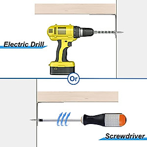 16 Pcs L Bracket Stainless Steel Corner Brace Sets, 90 Degree Right Angle Bracket with 64 Pcs Screws, L Bracket Firmware Can Be Used for Wooden Shelves, Chairs, Tables, Dressers, Furniture