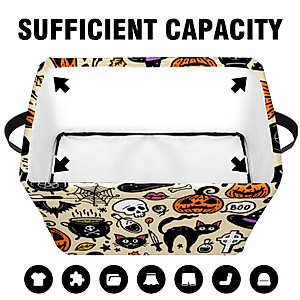 Halloween Ghost Basket with Handles spooky basket stuffers for Boyfriend Large Collapsible Storage Bins Boxes for Shelves Home Office Toys