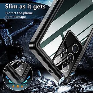 SPIDERCASE Designed for Samsung Galaxy S22 Ultra Case, Waterproof Built-in Screen Protector Full Protection Heavy Duty Shockproof Case, Teal