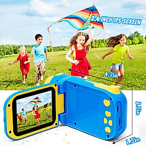 YTETCN Kids Camcorder - Kids Video Camera with 32 GB SD Card, 1080P HD Camera Digital Camcorder Toys for Kids Age 3-8, Birthday for 3 4 5 6 7 8 Years Old (Navy Blue)