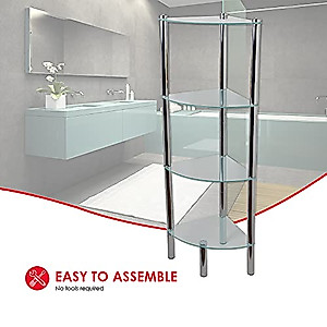 Home Basics Shelf Corner Glass, 4-Tier
