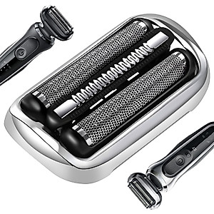 Euitent 73S for Braun Series 7 Replacement Head,73S Foil & Cutter Replace Blade Wet and Dry Suitable for Braun S7 ProSkin 7020s,7025s,7085cc,7089cc,Etc Silver (73S)