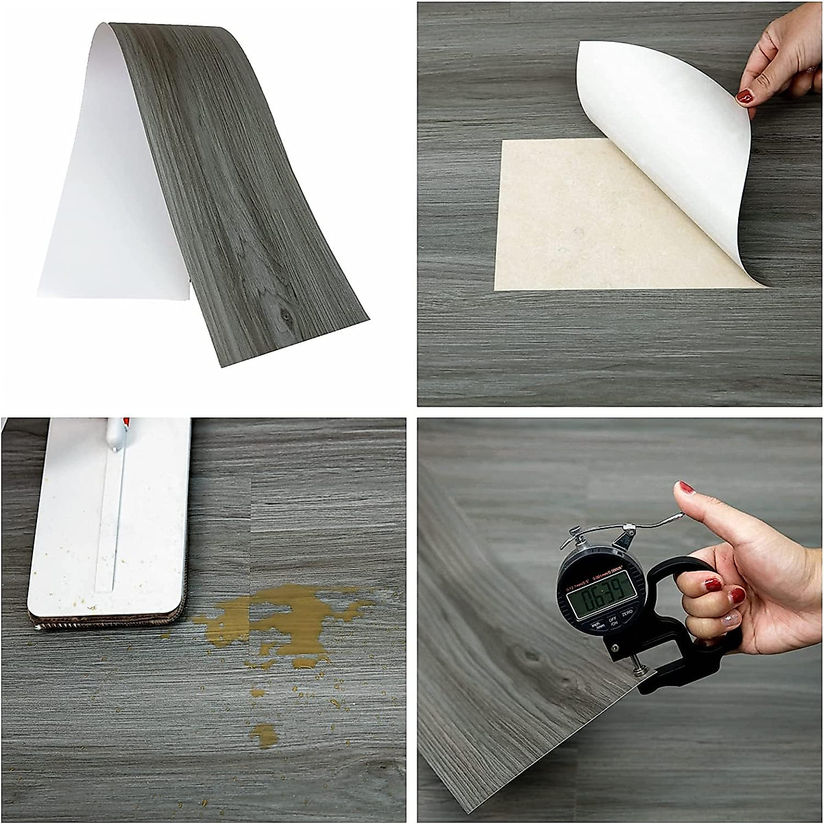 Peel and Stick Flooring Wood Plank Vinyl Flooring 35.4 in X 5.9 in Super Easy to Install 10 Pieces