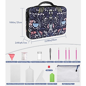 Dadanism Diamond Painting Storage Containers, 60 Slots Diamond Embroidery Accessories, Shockproof Jewelry Beads Organizer Tools Kit, Diamond Art Craft Accessories and Tools Carrying Case, Night Blue