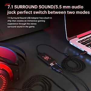 E-YEEGER Gaming Headset PS4 Headset with 7.1 Surround Sound Stereo Xbox One Headset, Gaming Headphones with Noise Canceling Mic & Memory Foam Ear Pads for PC/PS4/PS5/Xbox one/Nintendo Switch Red