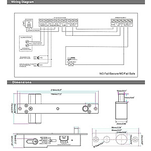 UHPPOTE Drop Bolt Lock Key Open Fail Secure Sturdiness Electric Manual Open Cylinder