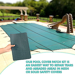 Pool Cover Patches Green 6 Pack - Pool Safety Cover Patch Kit - Swimming Pool Safety Cover Repair Mesh -Self Adhesive Pool Cover Patch Repair Kit Green, Swimming Pool Cover Repair Kit (4 x 8 Inches)