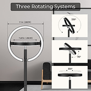 FIMEI Floor Lamp, LED Modern Floor Lamps Eye-Protecting Stepless Dimming and 3 Color Temperatures, Bright Standing Pole Light with Double Control System for Home and Office, Single Opening Design