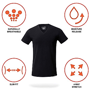 Pair of Thieves Men's 3-Pack Super Soft V-Neck T-Shirt, White/Black, Large