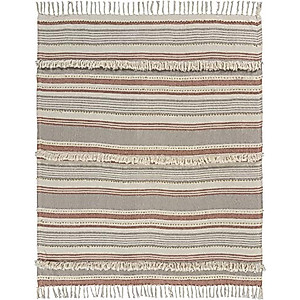 LR Home Arizona Sunset Throw Blanket, 50" x 60", Rust/Gray