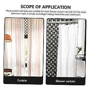 DECHOUS 3pcs Hook Bracket Shower Curtains Hooks Wall Mounted Holder Shower Curtain Holder Adhesive Curtain Rod Holders Shower Rod Mount Retainer Curtain Rod Support Shower Rod Holder Abs