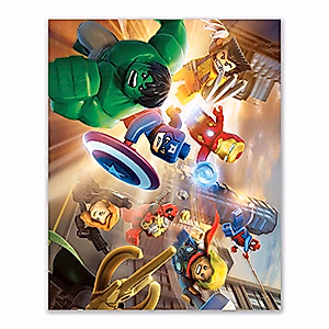 Lego Mini Figure Prints - Set of 6 (8x10) Poster Photos - Captain America Hulk Iron Man Spiderman Thor