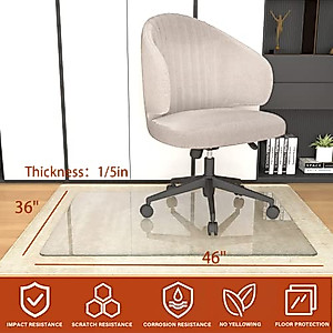 CONGUILIAO Glass Chair Mat, 36" x 46" Tempered Glass Office Chair Mat for Carpeted or Hardwood Floors, Computer Chair Mat Floor Protector Mat, Effortless Rolling, Easy to Clean (Transparent)