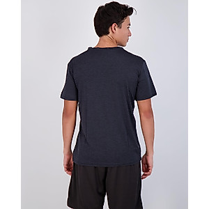 Real Essentials Men's V Neck Quick Dry Fit Tshirt, Set 4, XXL, Pack of 5