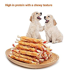 Jungle Calling Dog Treats, Natural Chicken Wrapped Rawhide Sticks, Grain-Free Training Rewards Chews for Small and Medium Puppy,10.6oz