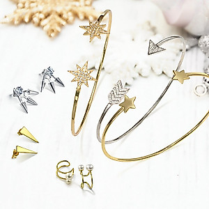 Bling Jewelry Minimalist Thin Pave CZ Love Arrow Tips Bangle Cuff Bracelet For Girlfriend For Women For Teen 925 Sterling Silver