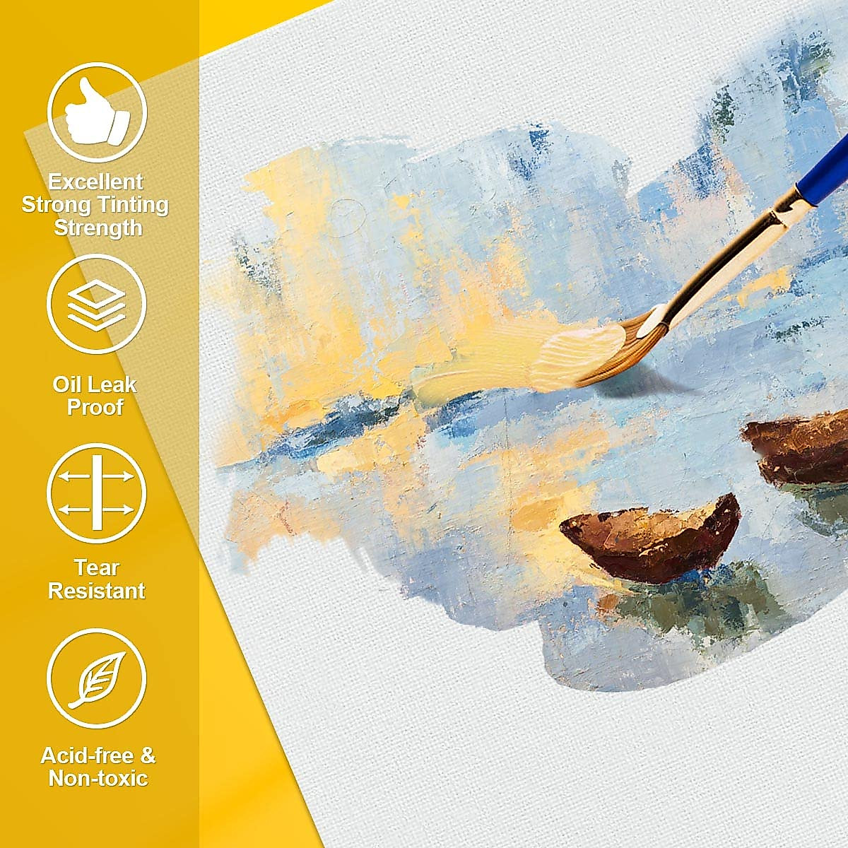 Stretched Canvases for Painting 5 Pack 16x20 Inch, 100% Cotton 12.3 oz Triple Primed Painting Canvas, 3/4" Profile Acid-Free Large Paint Canvas Blank Canvas for Acrylic Pouring Oil Watercolor Painting