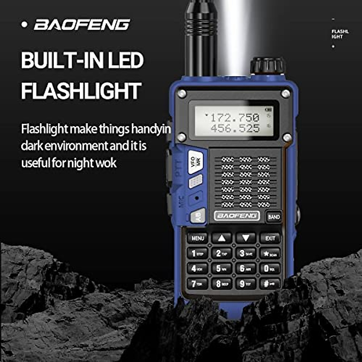 Baofeng Radio Handheld Ham Radio UV-S9 Pro 8W High Power Dual Band Portable Two Way Radio with Battery and USB Charger Cable Upgrade of UV-5R Walkie Talkies(Blue)