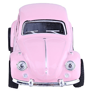 Berry President 1967 Classic Beetle Bug Vintage 1/32 Scale Diecast Metal Pull Back Car Model Toy for Gift/Kids (Pink)