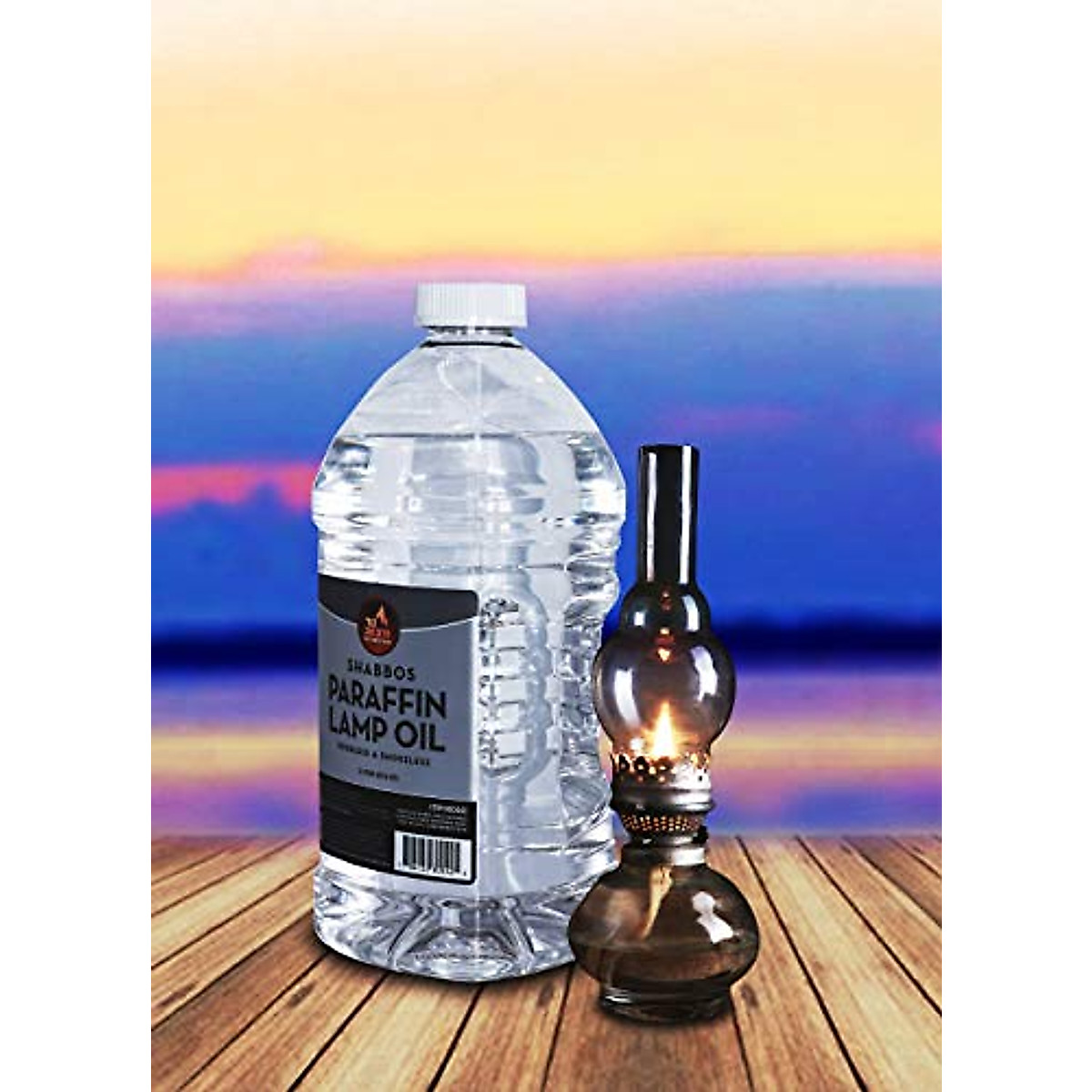 Ner Mitzvah Paraffin Lamp Oil - Clear Smokeless, Odorless, Clean Burning Fuel for Indoor and Outdoor Use - 2 Liter (67.6 oz)