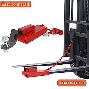YINTATECH Forklift Hitch Receiver 2” Insert Pallet Forks Trailer Towing Adapter with Safety Chain