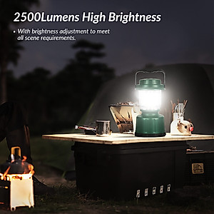 LED Camping Lantern, COB Battery Lantern 4D Batteries Powered 2500LM, Water Resistant Emergency Lantern for Power Outage, Hurricane, Hiking