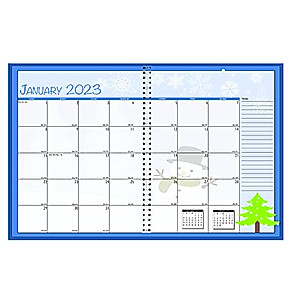 House of Doolittle Seasonal Monthly Planner, Seasonal Artwork, 10 x 7, Light Blue Cover, 12-Month (Jan to Dec): 2023