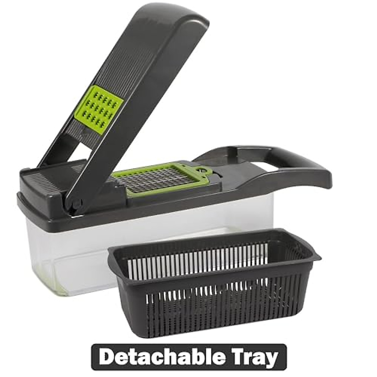 LIHUYAS 12 in 1 Pro Vegetable Chopper with Container, Multifunctional Veggie Chopper Dicer,Salad Chopper Box, Mandoline Slicer,Food Chopper with Sharp Blades, Easy to Clean