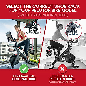 Metal Shoe Rack for Peloton Bike, Does NOT Fit Bike+, Holds 2 Pairs of Peloton Shoes, Space-Saving Shoe Hanger and Shoe Holder, Perfect Accessories for the Original Peloton Bike Rides (2-pack)