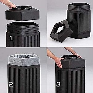Safco Canmeleon Garbage Can for Indoor and Outdoor Use, Durable & Weather-Resistant Trash Receptacle, 30 Gallons