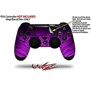 WraptorSkinz Skin Compatible with Sony PS4 Dualshock Controller Playstation 4 Original Slim and Pro Fire Purple (Controller NOT Included)