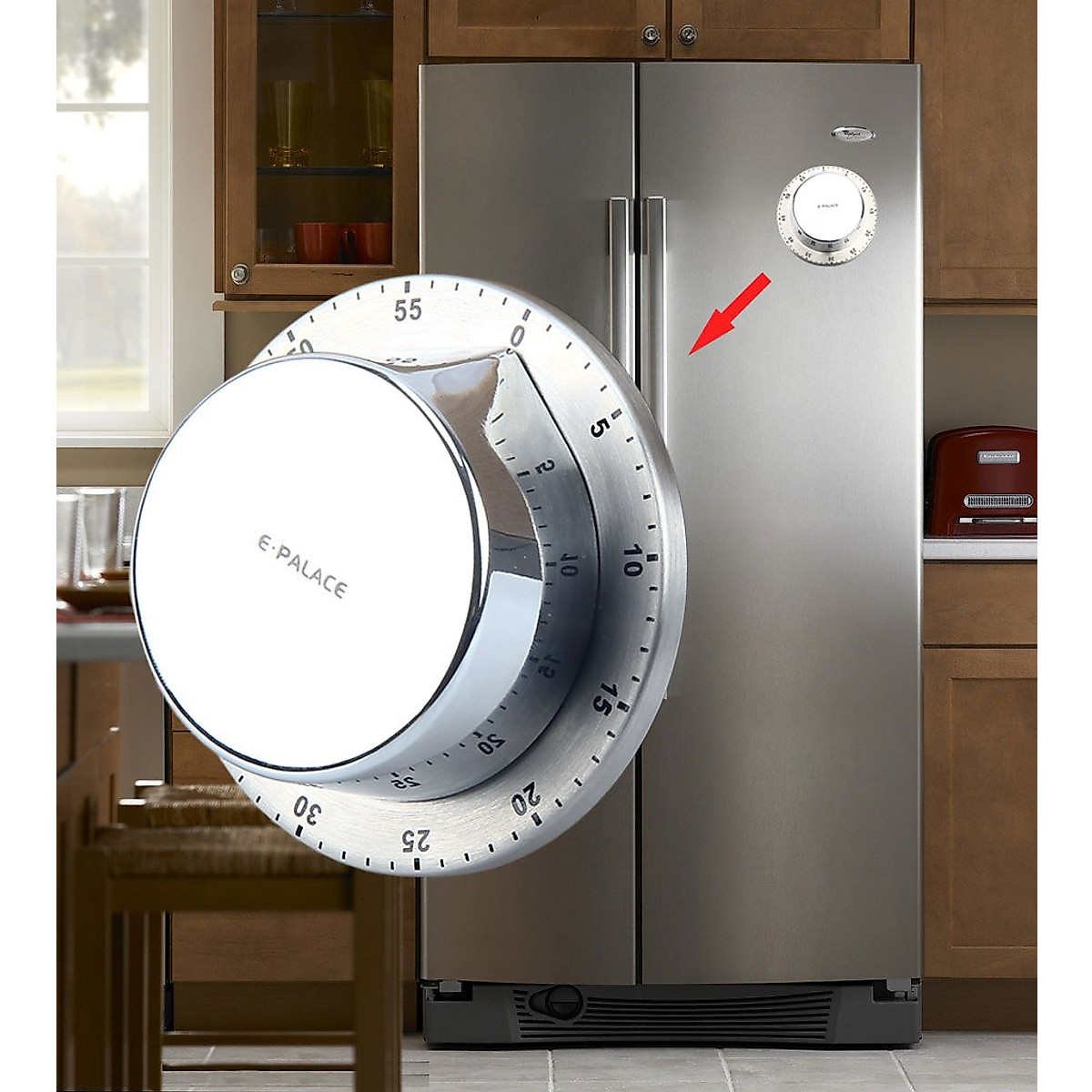 Kitchen Timer, 60 Minute Timer,Magnetic Loud Alarm,Mechanical Stainless Steel Cooking Timer (1pack)