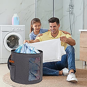 GOCOHHI Hat Box, Large Hat Storage Box, Hat Box with Lid Foldable Round Cowboy Hat Organizer Box for Women Men Carrying Storing Hats, Stuffed Animal Toy Clothes Sheet Hat Organizer 19" D x 17" H