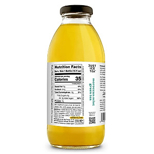 Just Ice Tea Organic Iced Tea, 16 Fl Oz Glass Bottles (Morrocan Mint Green Tea, Pack of 12)
