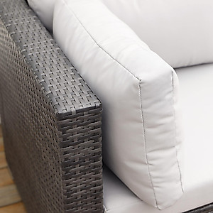RADIATA Conversation Sets Outdoor Patio Furniture Corner Sofa Set Gray PE Rattan Wicker Conversation Sets (Light Grey)