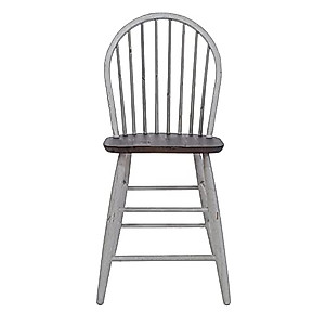 Liberty Furniture INDUSTRIES Farmhouse Windsor Back Counter Chair-Set of 2, W17 x D22 x H42, White