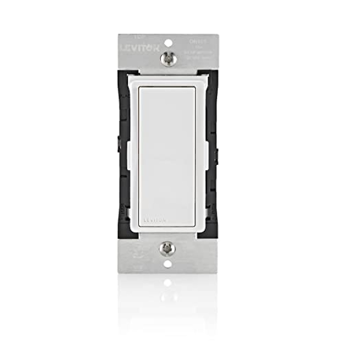 Leviton DN15S-2RW Decora Smart No-Neutral 15A Switch, Requires MLWSB Wi-Fi Bridge to Work, Alexa, Hey Google, HomeKit/Siri, White